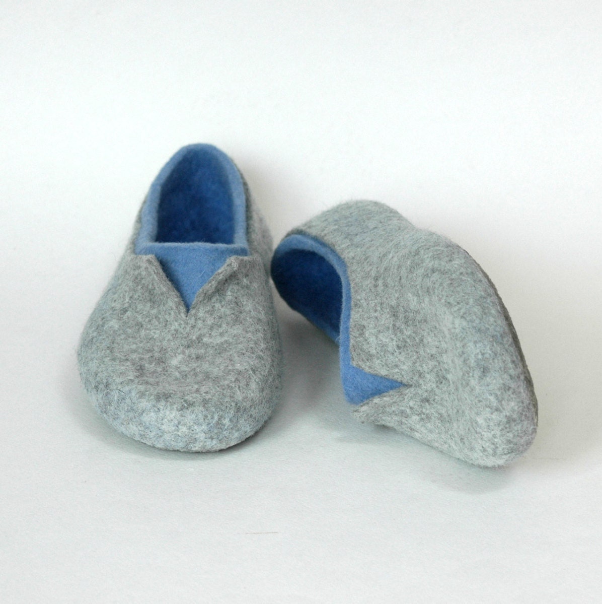 Felted slippers for women natural and colourful woollen | Etsy