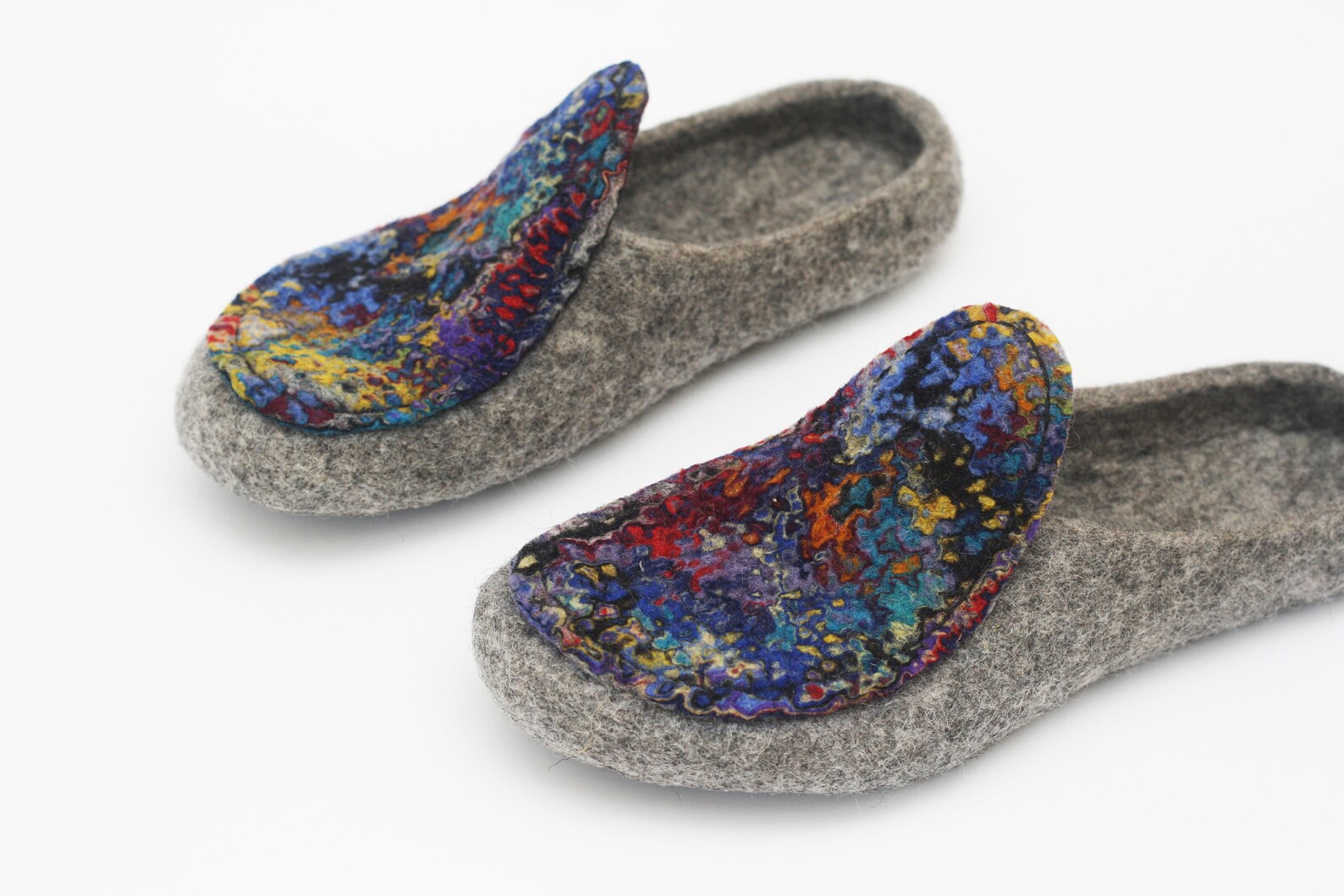 Felted Slippers Womens Slippers Women Home Shoes Grey | Etsy