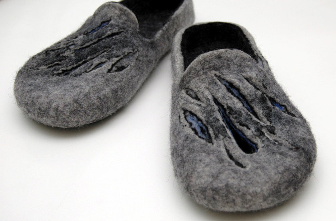 Felted Slippers for Men - Woolen Clogs for Cooler Days at Home - Etsy