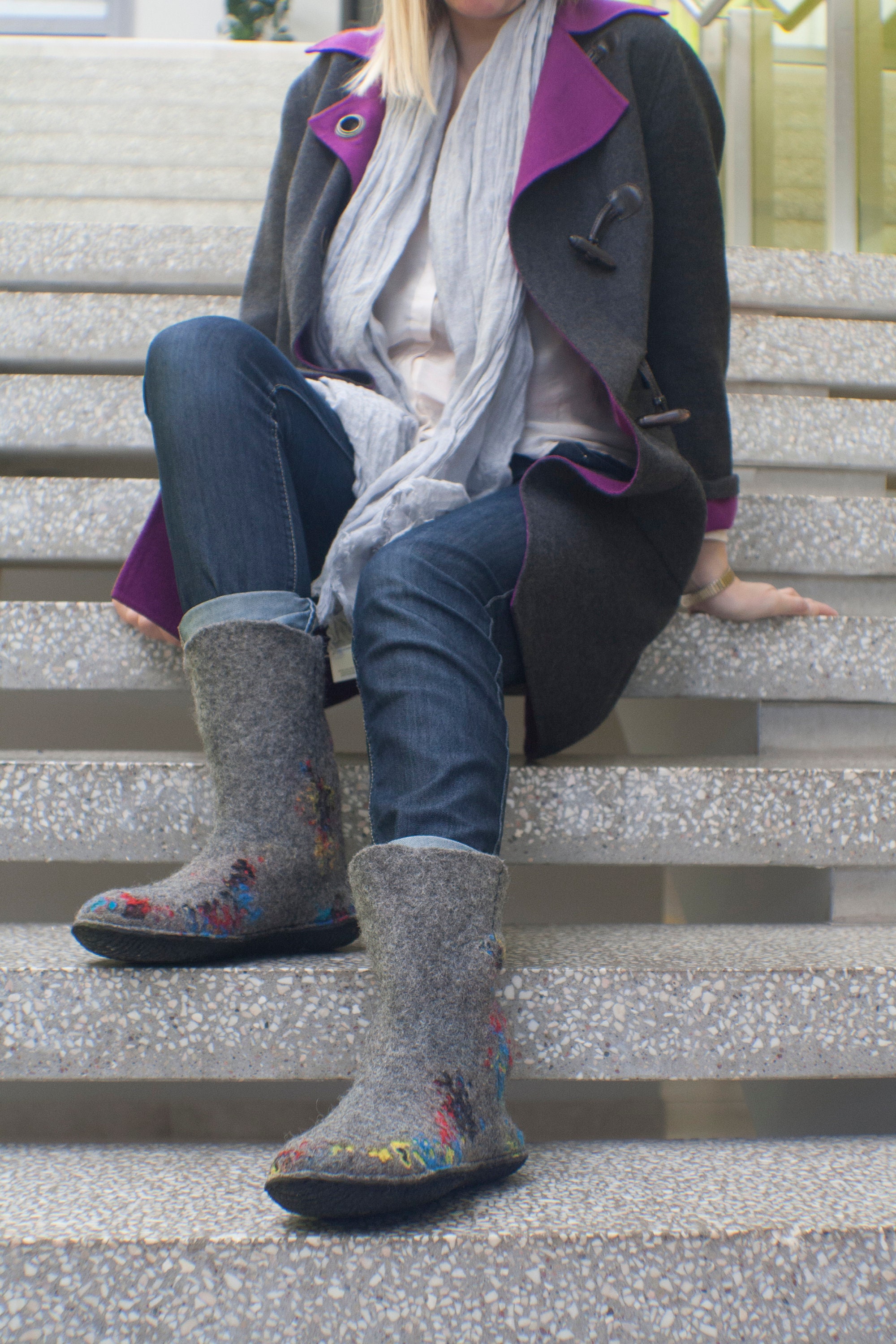 Felted boots Women Woolen boots | Etsy