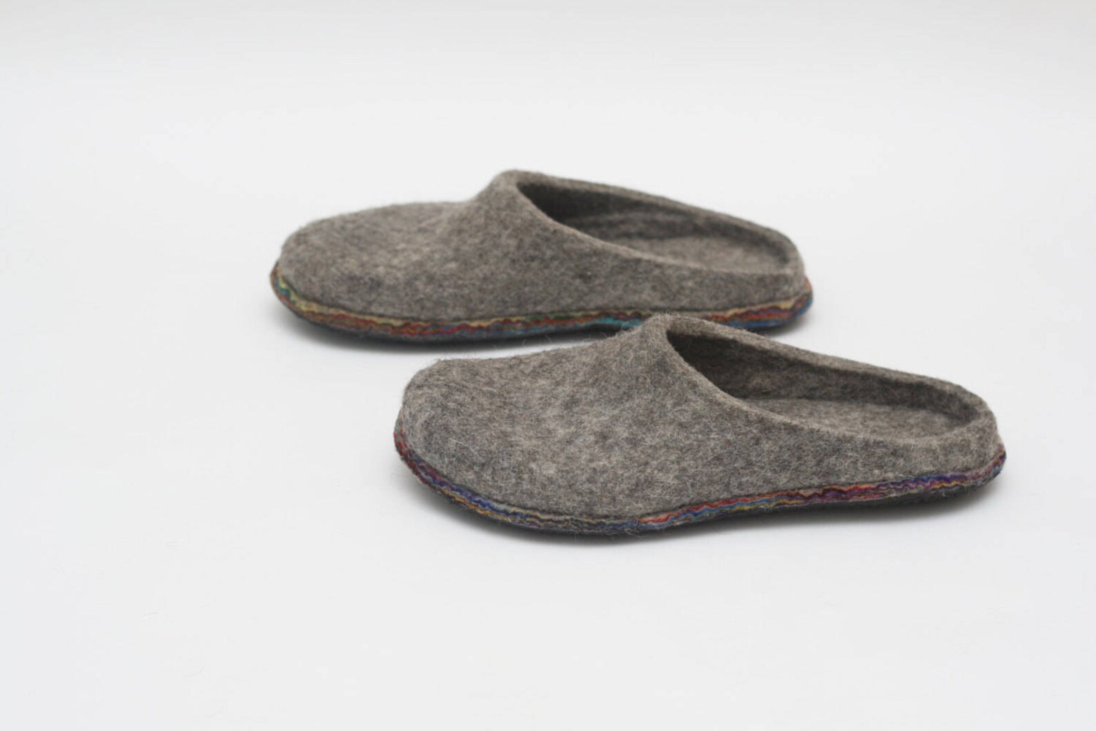 Felt Slippers for Men With Extra Thick Felted Soles Made of - Etsy