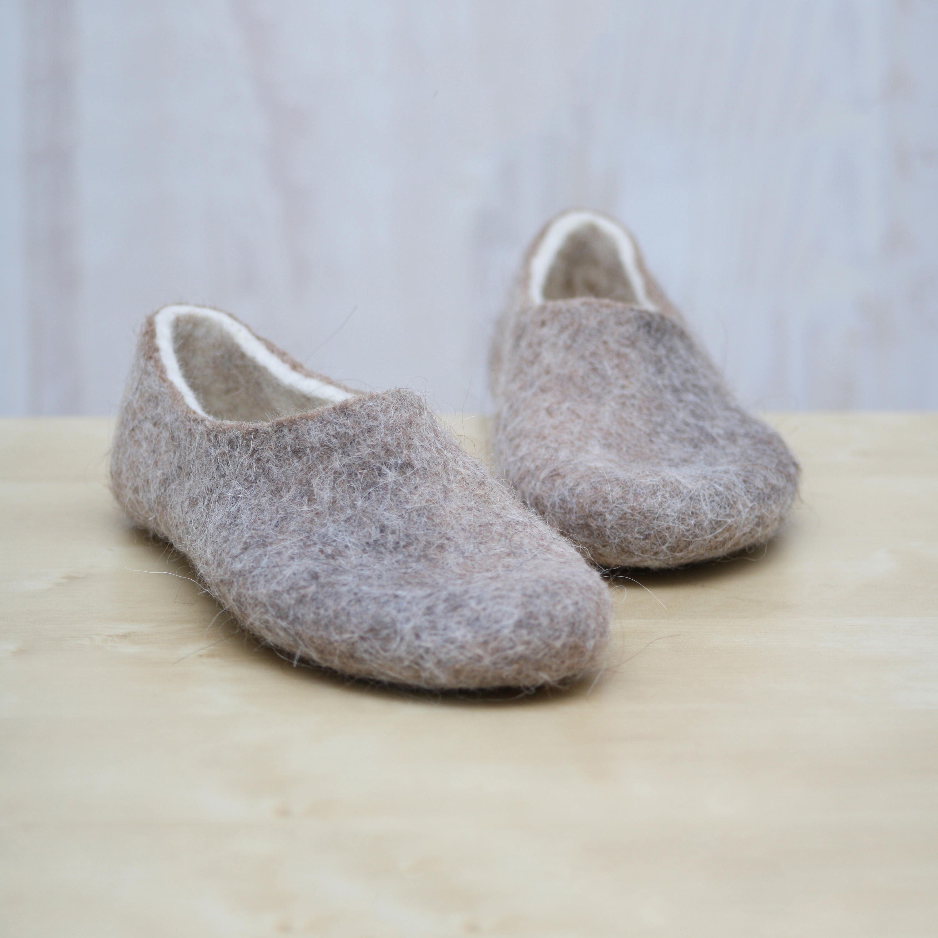 Boiled wool slippers for women made of natural sheep and | Etsy
