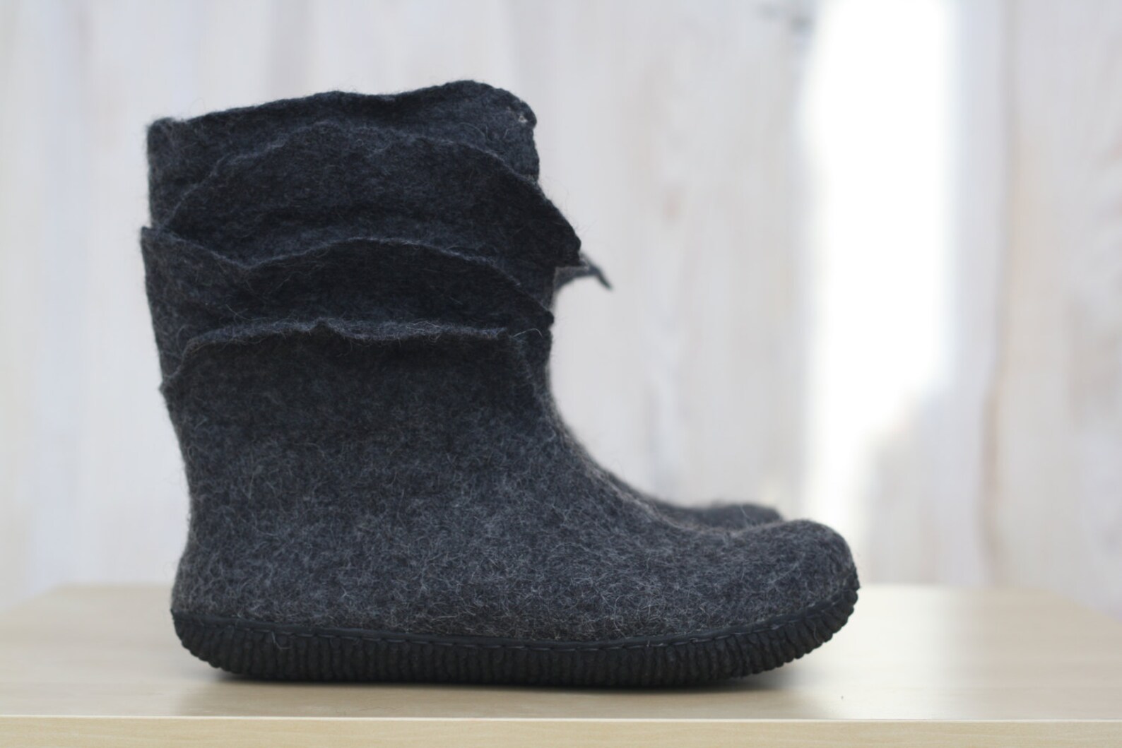 Felted Booties for Women in Charcoal Grey, Can Be Worn as Winter Snow ...