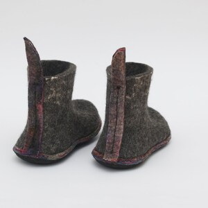 Felted Booties for Women With Extra Thick Felted Sole - Barefoot Shoes ...