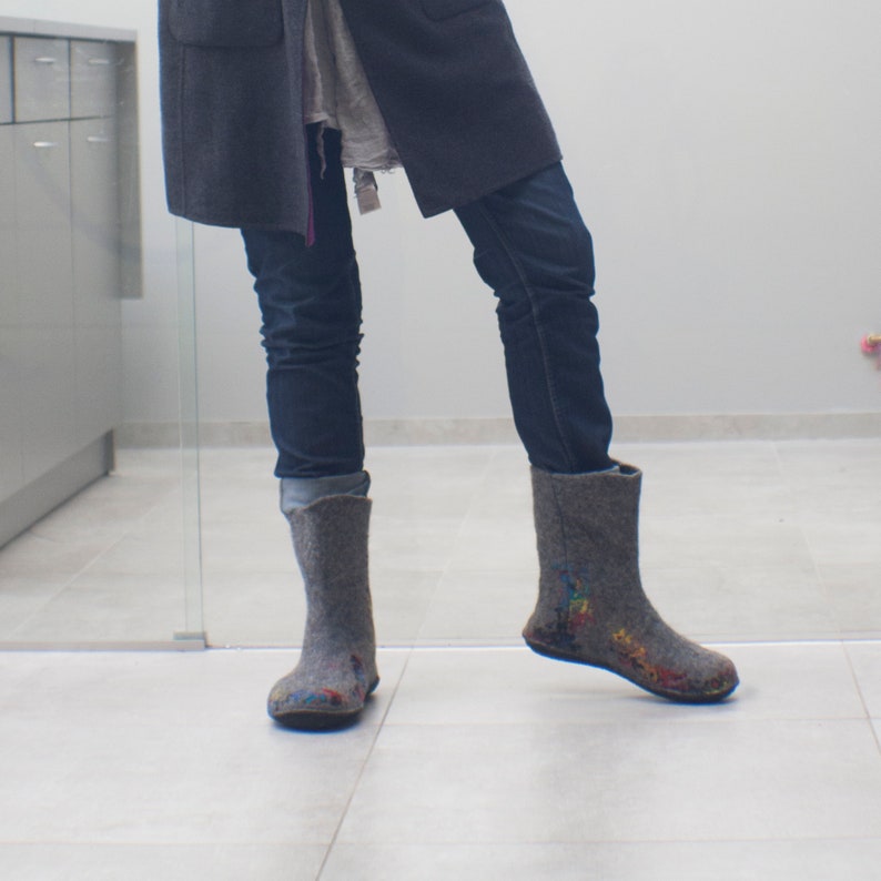 Felted boots Women Woolen boots | Etsy