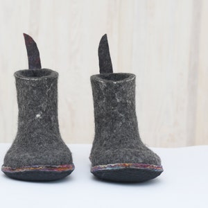 Felted Booties for Women With Extra Thick Felted Sole - Barefoot Shoes ...