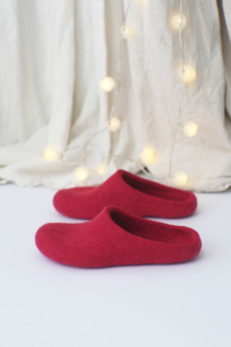 Felted slippers for women Bright pink boiled wool shoes | Etsy