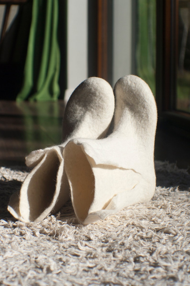 White Felted Wool Boots for Bride, Handmade Bridal Booties, Rustic ...