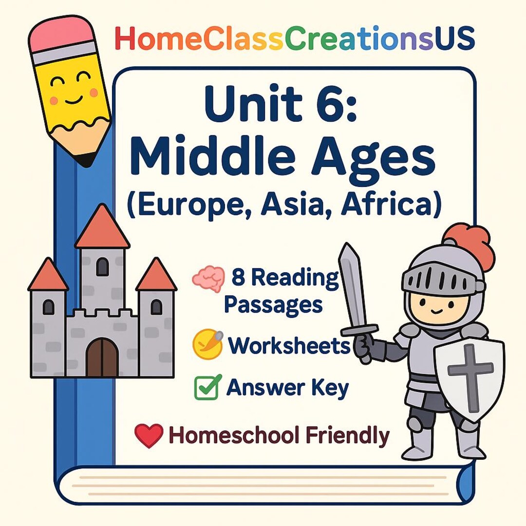 Middle Ages Reading Passages, Worksheets, Answer Key (grades 9-12) - Etsy