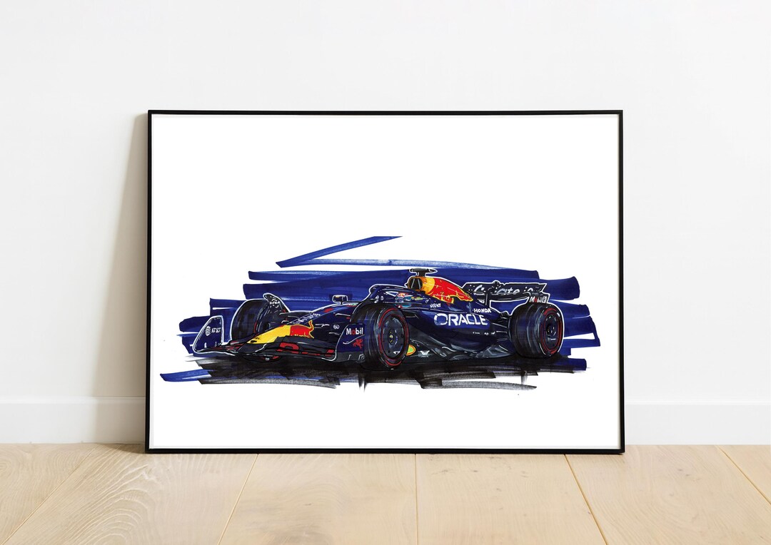 F1 Redbull - Illustration With Markers - Etsy