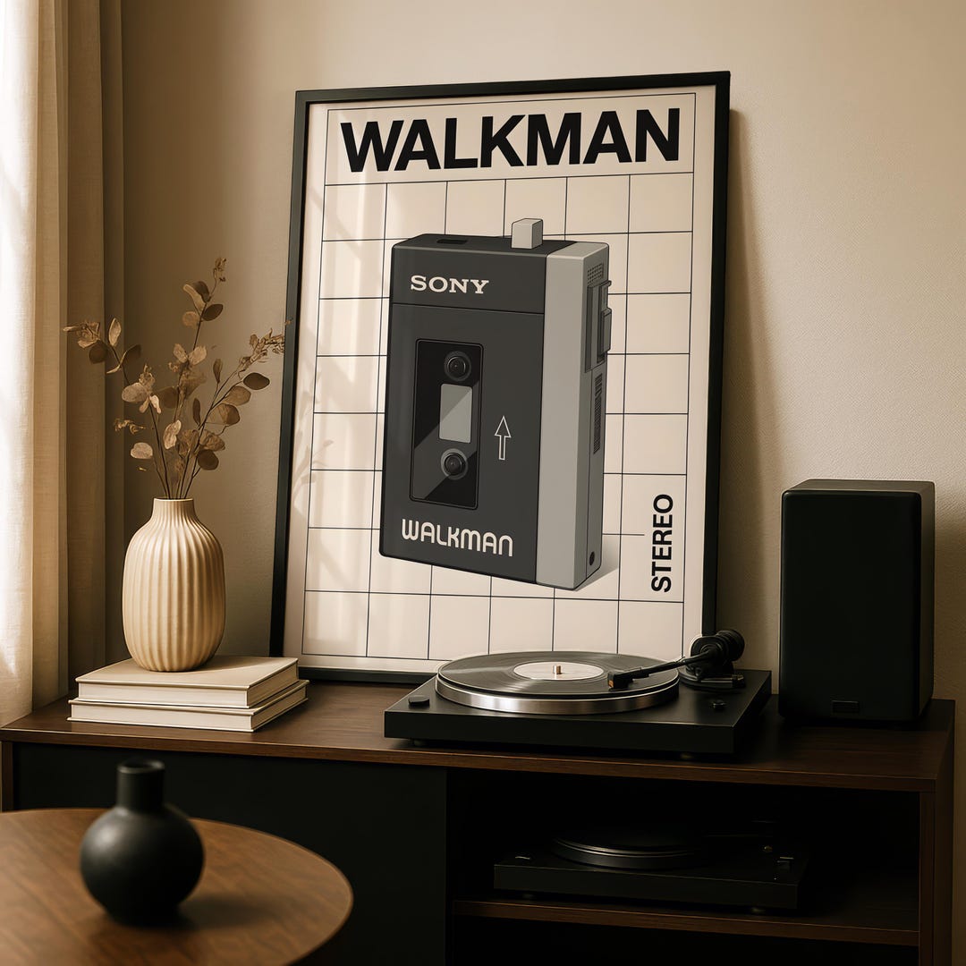 Sony Walkman Retro Poster – Vintage Tech Wall Art | Modern Graphic ...