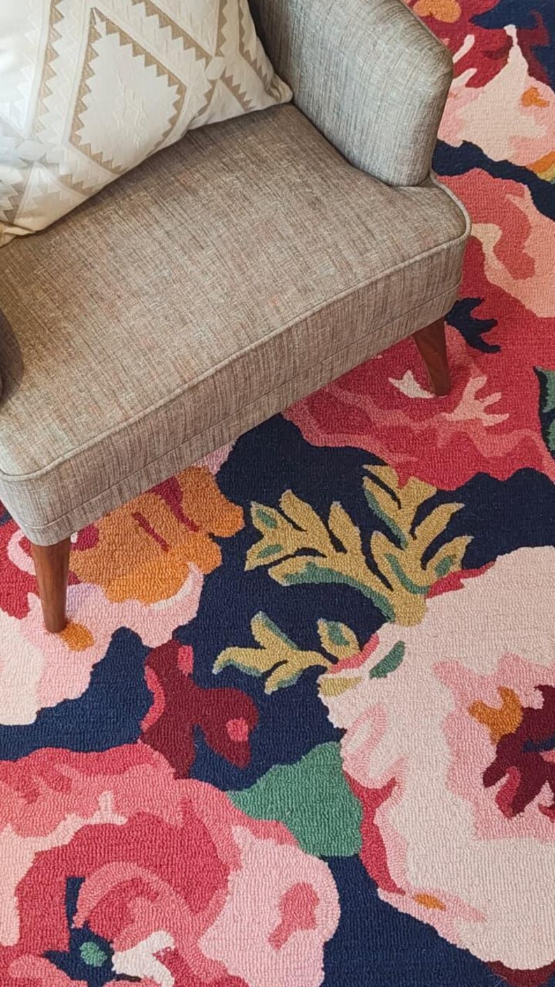 Handwoven Wool Tufted Carpet, Ready to Ship Wool Carpet, Modern Home ...