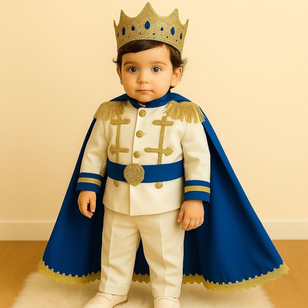 Personalized Royal Prince Party Suit – Blue Crown & Cape Costume - Etsy