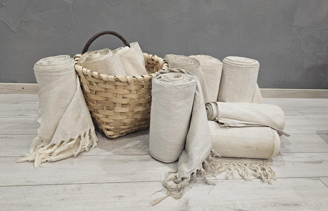 Extra Long Vintage Linen Strips • 8–11 Meter Rustic Linen Roll ...