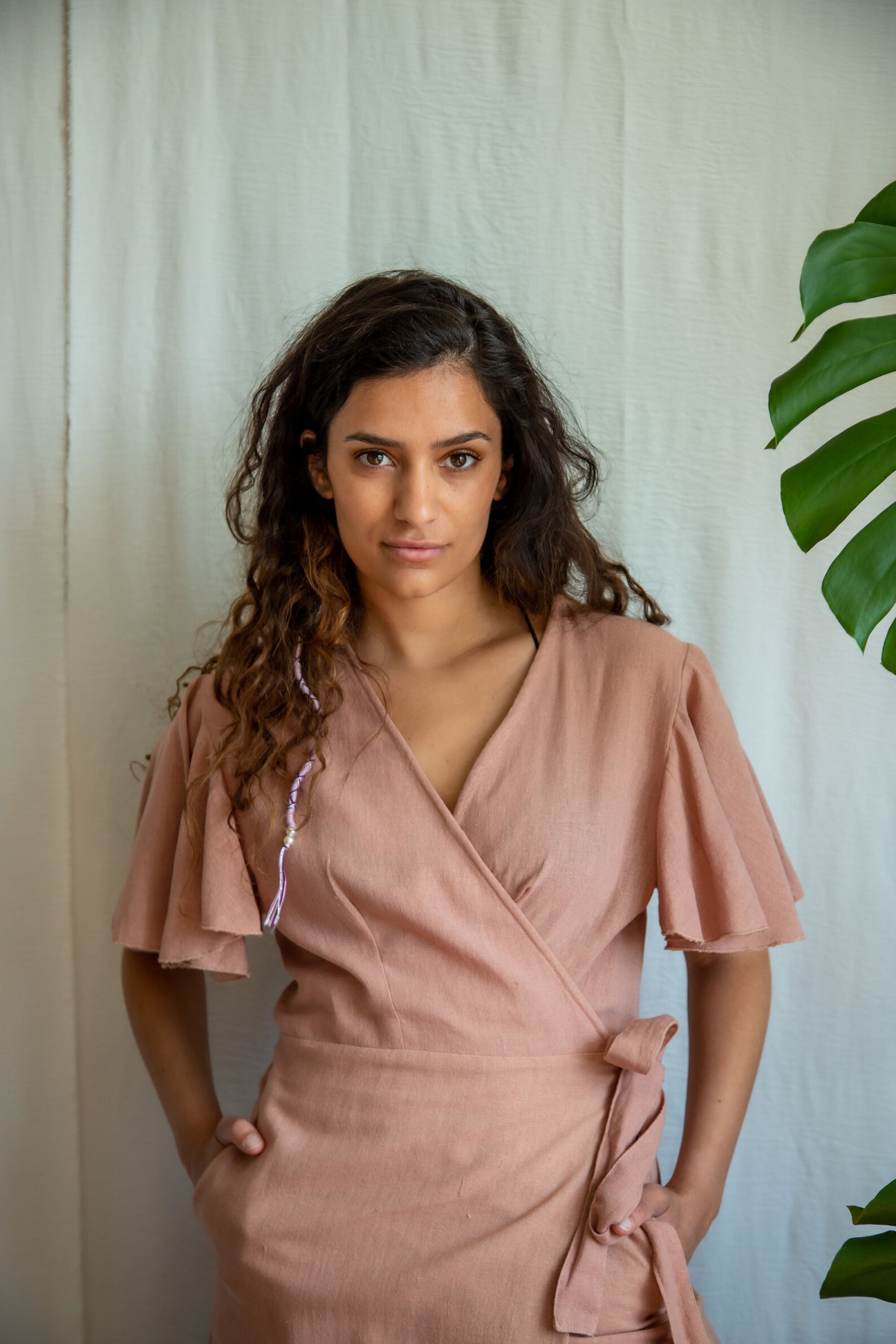 Dusty Pink Wrap Dress in Raw Cotton - Etsy
