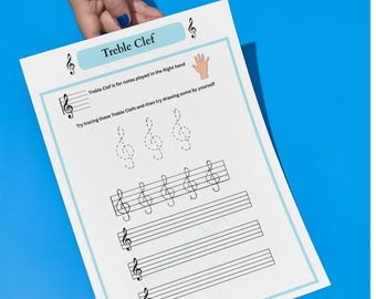 Treble Clef Note Naming Worksheet Music Theory Practice **digital ...