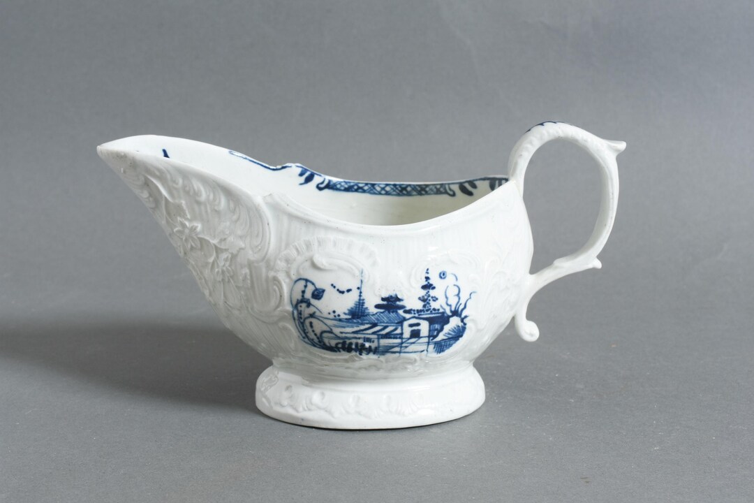 Antique 1775 English Liverpool Porcelain Chinoiserie Sauce Gravy Boat ...