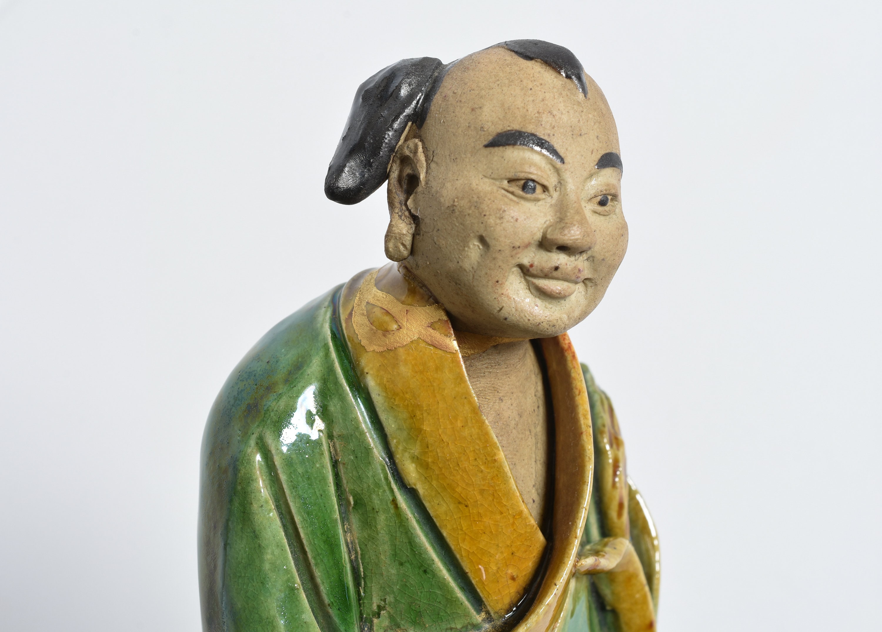 Antique 1800s Chinese Shiwan Figure Holding Pot. Kintsugi - Etsy
