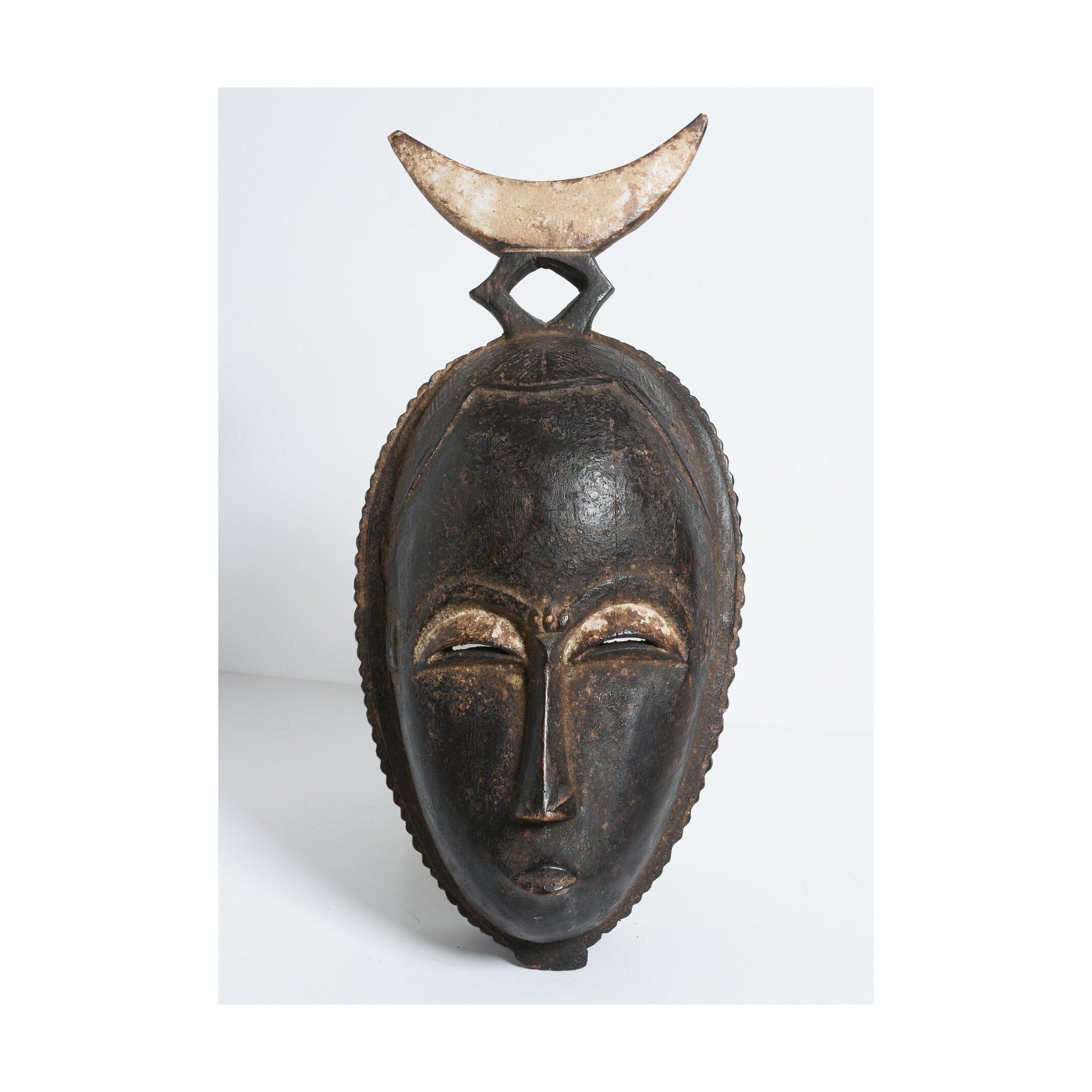 Vintage African Baoule Crescent Moon Mask, Kwa People, Ivory Coast - Etsy