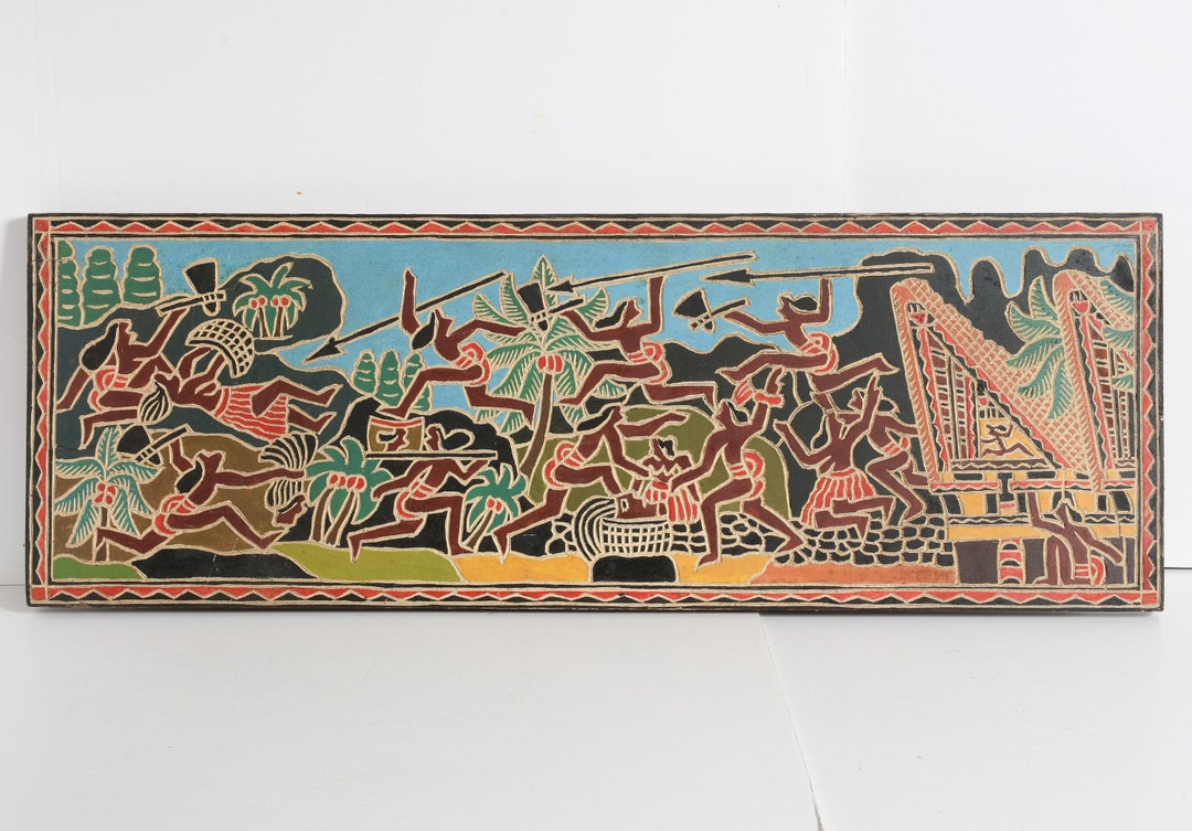 4 1970 Palau Island Storyboard by SBAL.F. Hand Carved and Painted ...