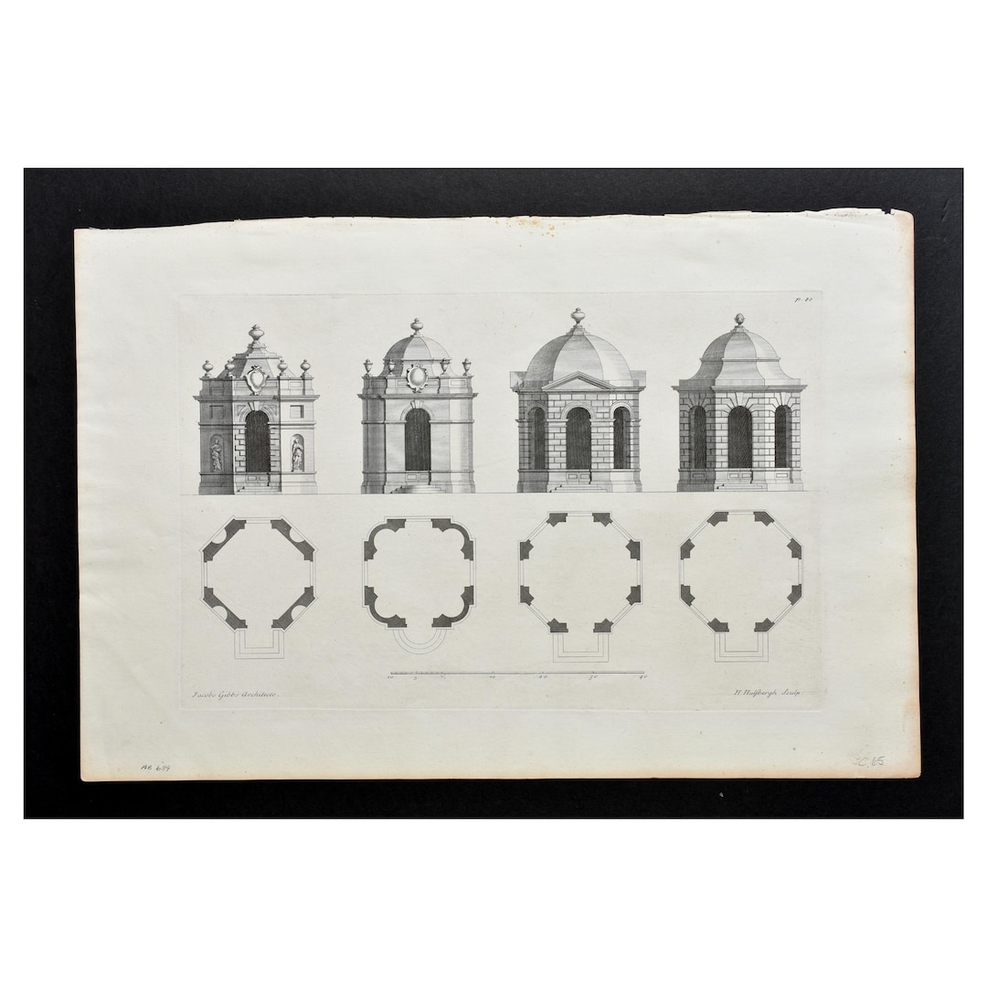 Original #80 Print From James GIBBS Book of Architecture, Engraver ...