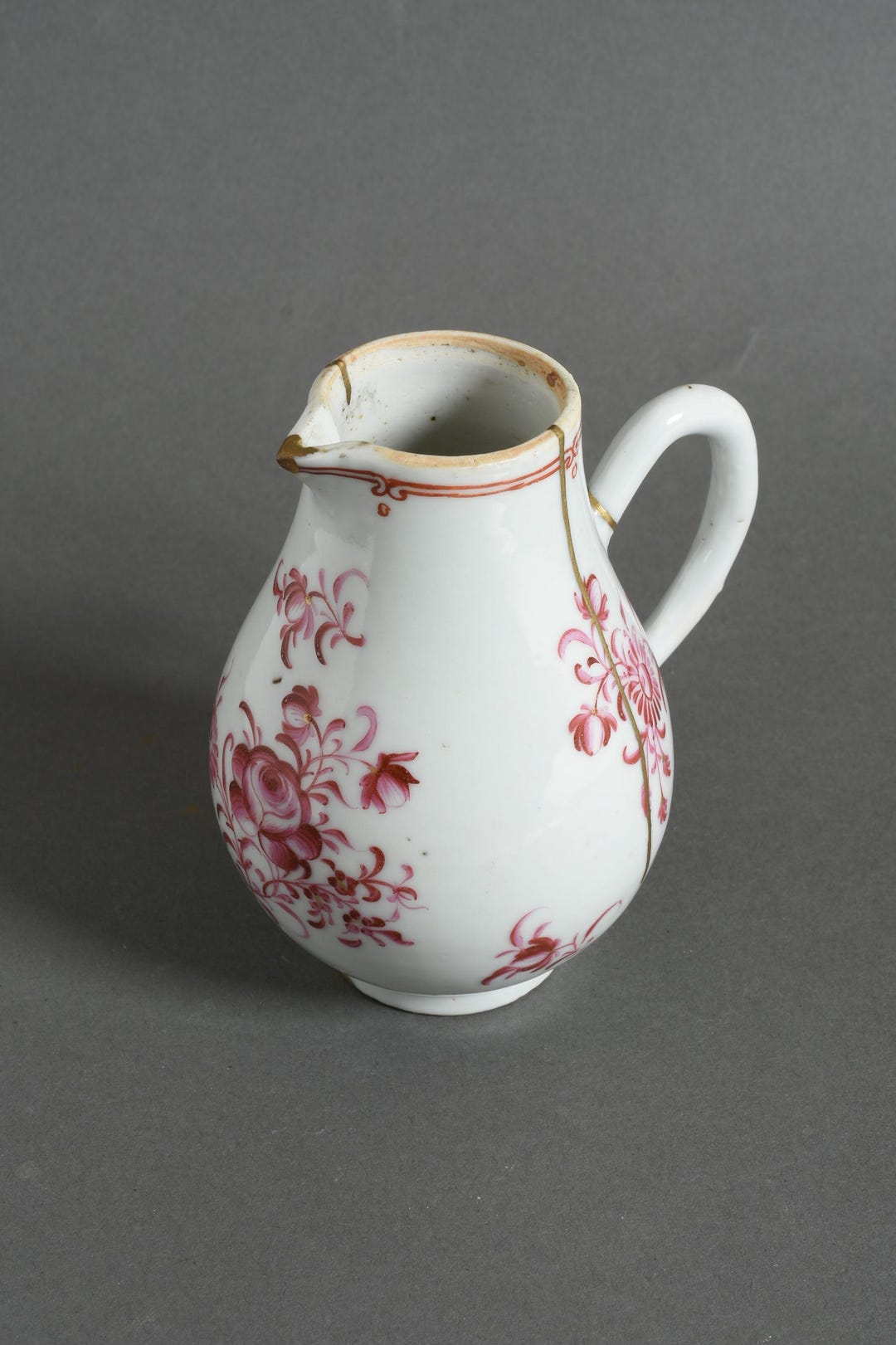 Antique 18th Century Chinese Porcelain Puce Creamer, Milk Jug, Kintsugi ...