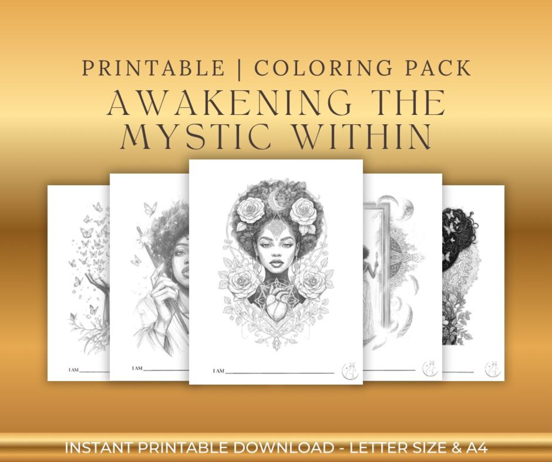 Mystic Coloring Pages | Celestial Self-discovery Art (PDF) - Etsy