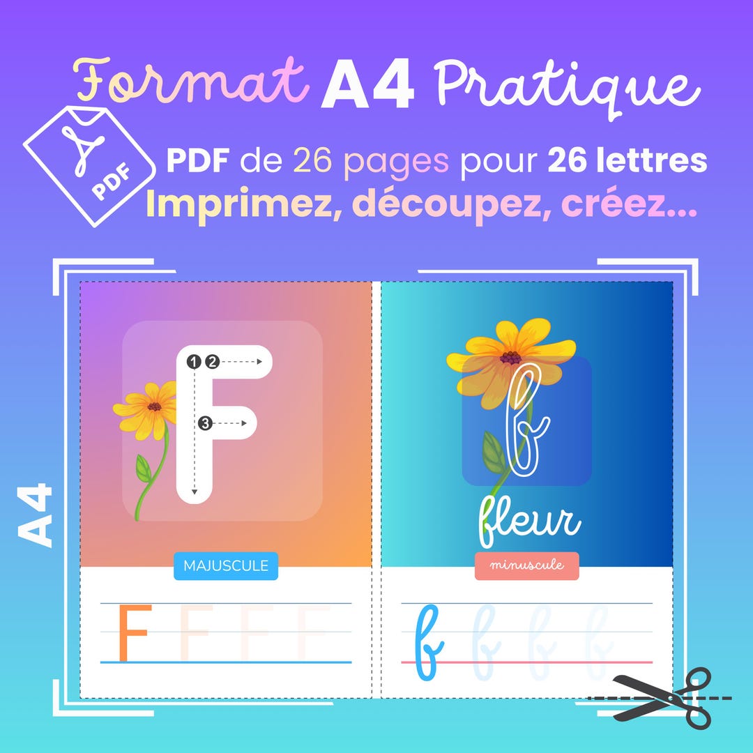 French Alphabet PDF to Print - 26 Educational A4 Worksheets, Uppercase ...