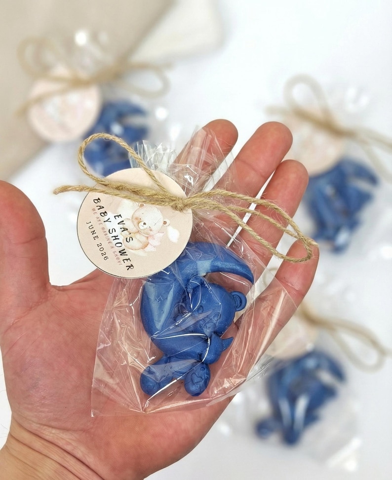 Blue Bear Moon Soap Favors, Baby Shower Guest Gift, Teddy Bear Decor - Etsy