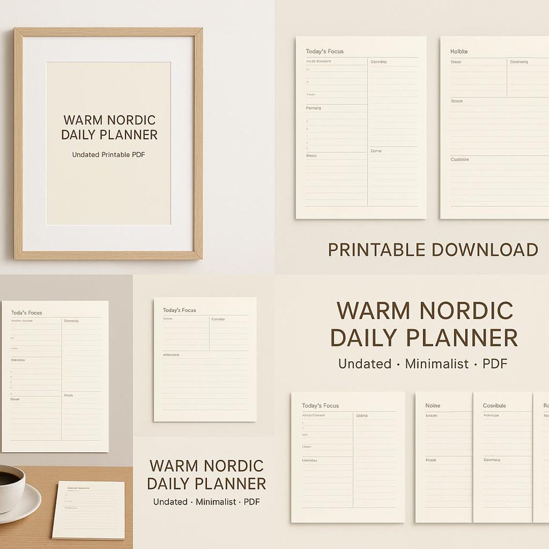 Warm Nordic Daily Planner — Premium Edition - Etsy