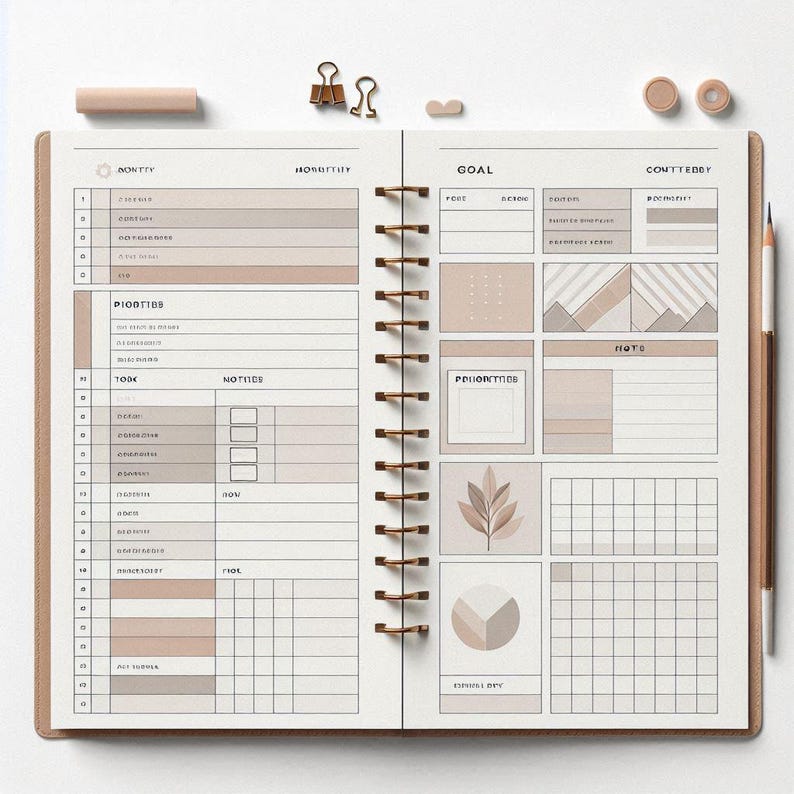 Monthly Goals Planner Printable | Minimalist Goal Setting Sheet ...