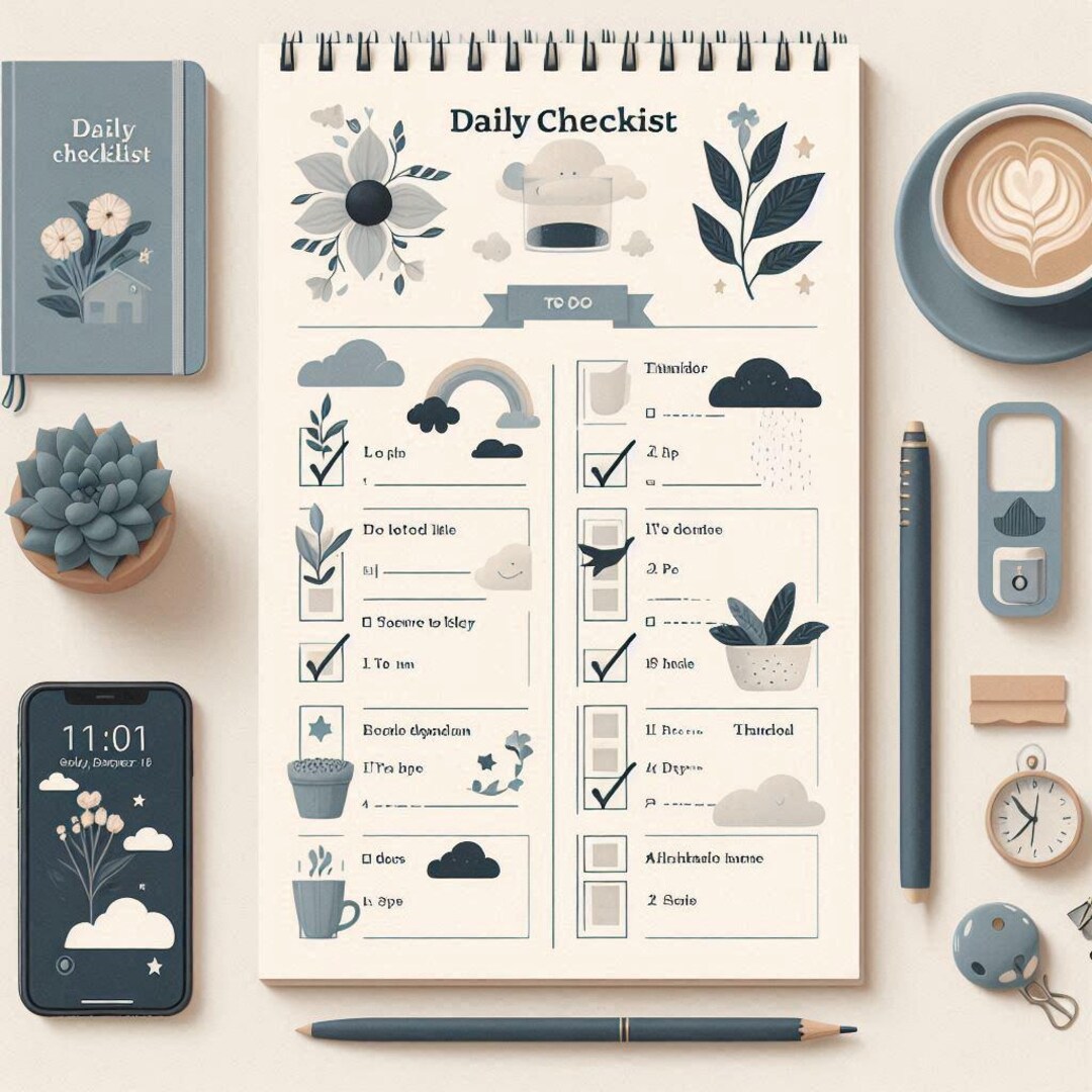 Daily Checklist Printable | Minimalist To-do List | Simple Task ...