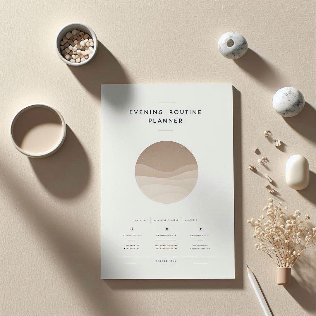 Evening Routine Planner | Night Reflection & Unwind Checklist | Mood ...