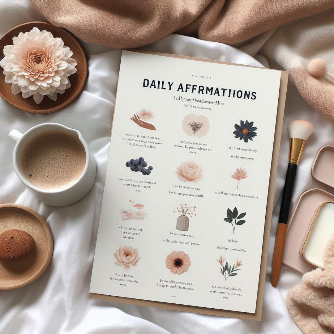 Daily Affirmations Printable | Minimalist Affirmation Worksheet | Self ...