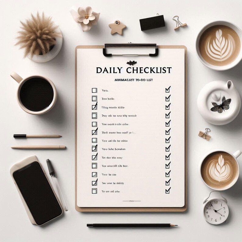Daily Checklist Printable | Minimalist To-do List | Simple Task ...