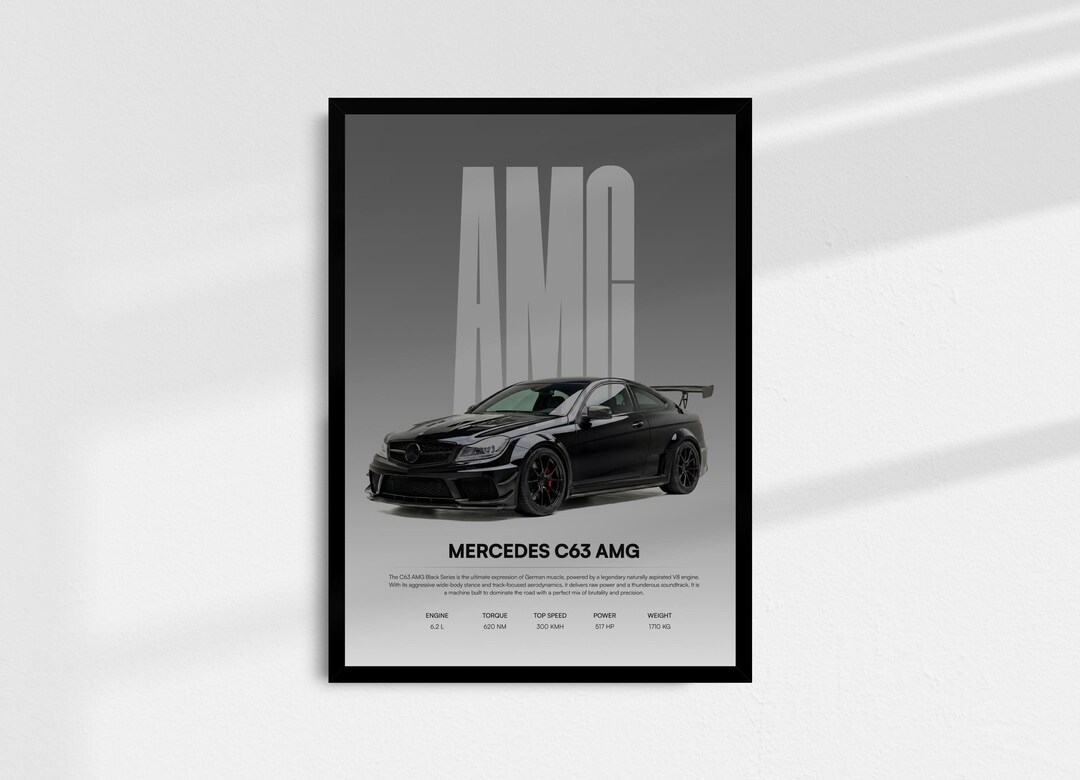 Mercedes Poster – Automotive Wall Art, C63 Car Lover Gift, Car ...
