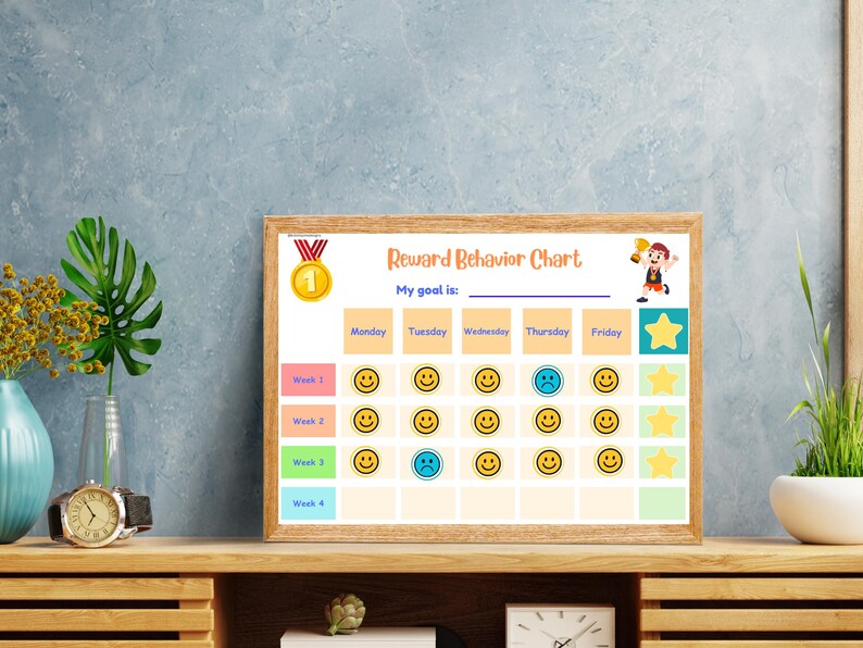 Behavior Chart for Kids Printable Reward Chart for Classroom Positive ...