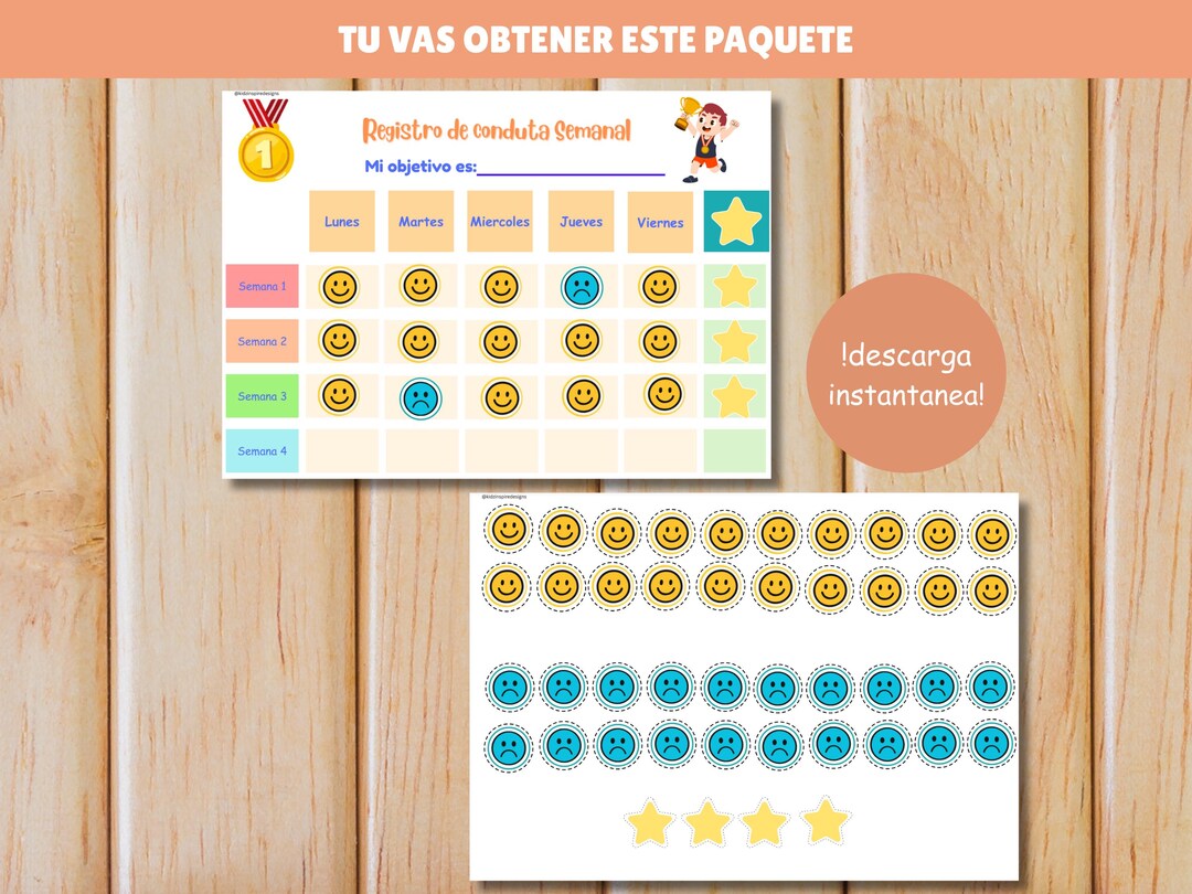Spanish Behavior Chart, Reward Chart, Incentive Chart, Visual Aid ...