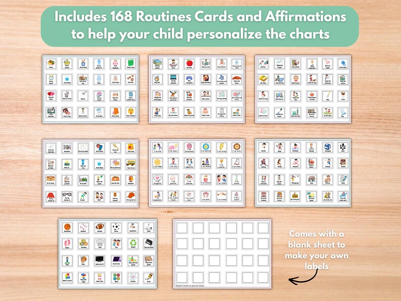 Kids Visual Routine Chart, Routine Chart for Kids, Kids Chore Chart ...