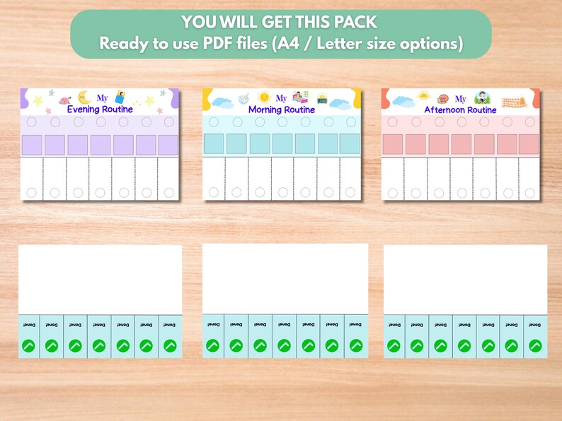 Kids Visual Routine Chart, Routine Chart for Kids, Kids Chore Chart ...