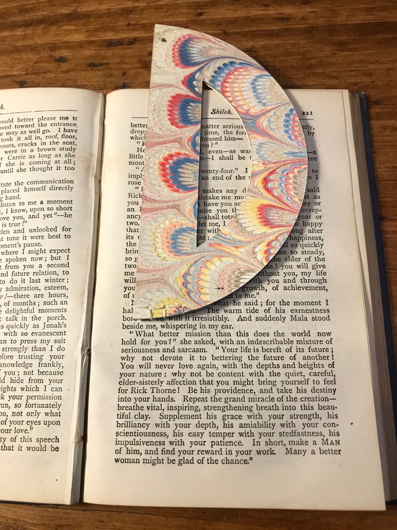 Marbled Paper Folding Ruler Protractor Bookmark | Etsy