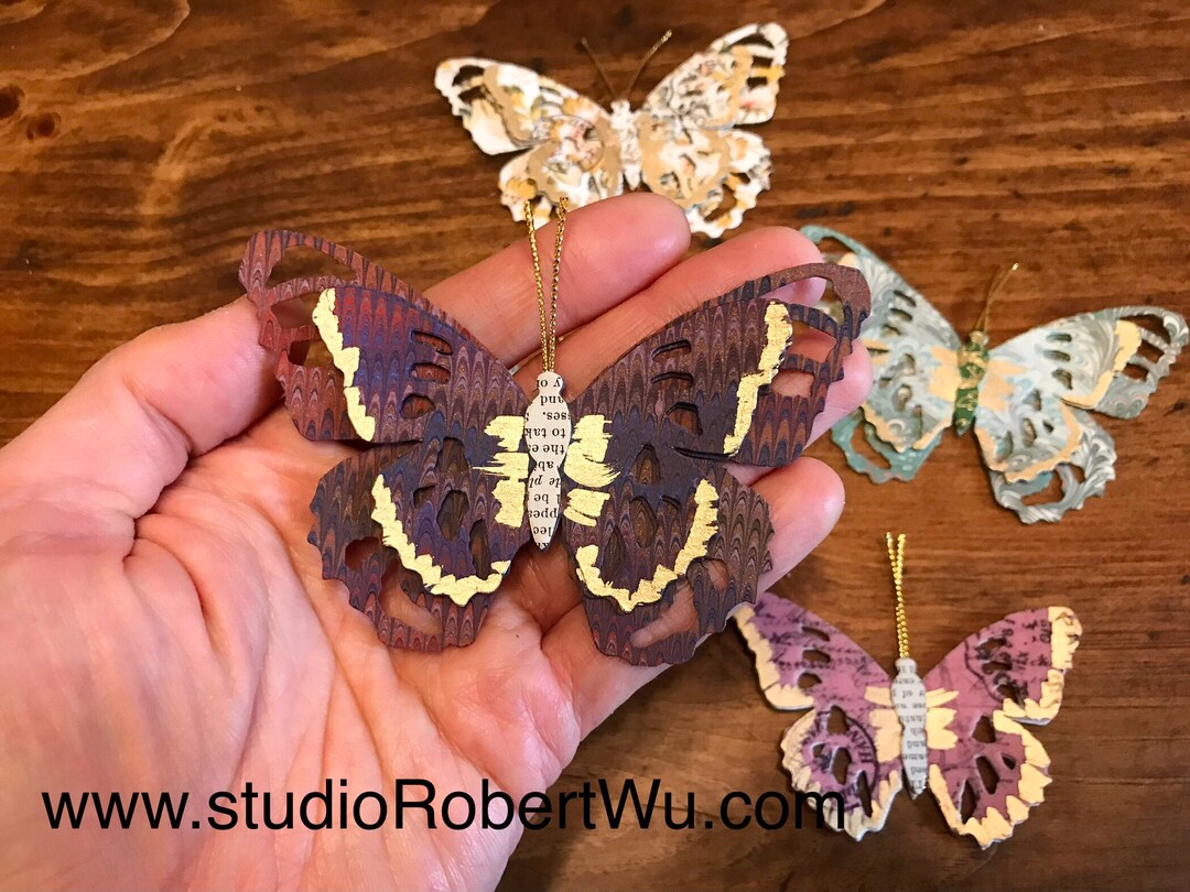 A Box of Six Handmade Paper Butterflies Embellishments - Etsy