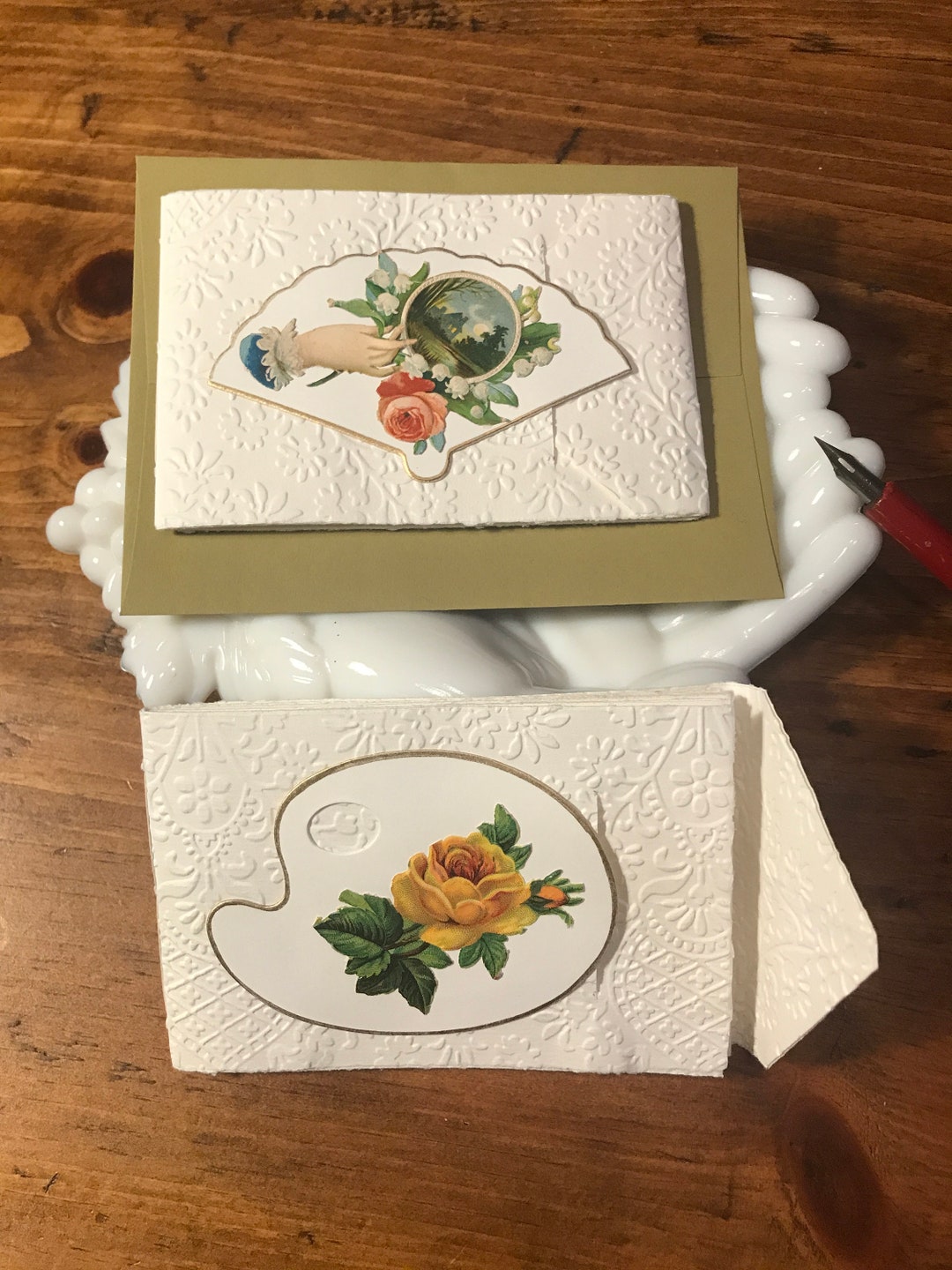 Victorian Style Thin Booklets With Embossed Cover and Calling Card! - Etsy