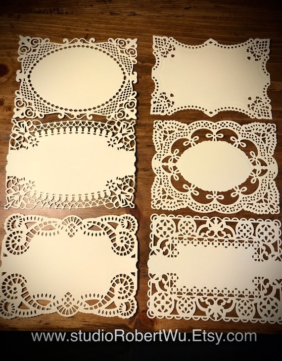 Set of 6 Beautiful Paper Lace Cards With Envelopes | Etsy