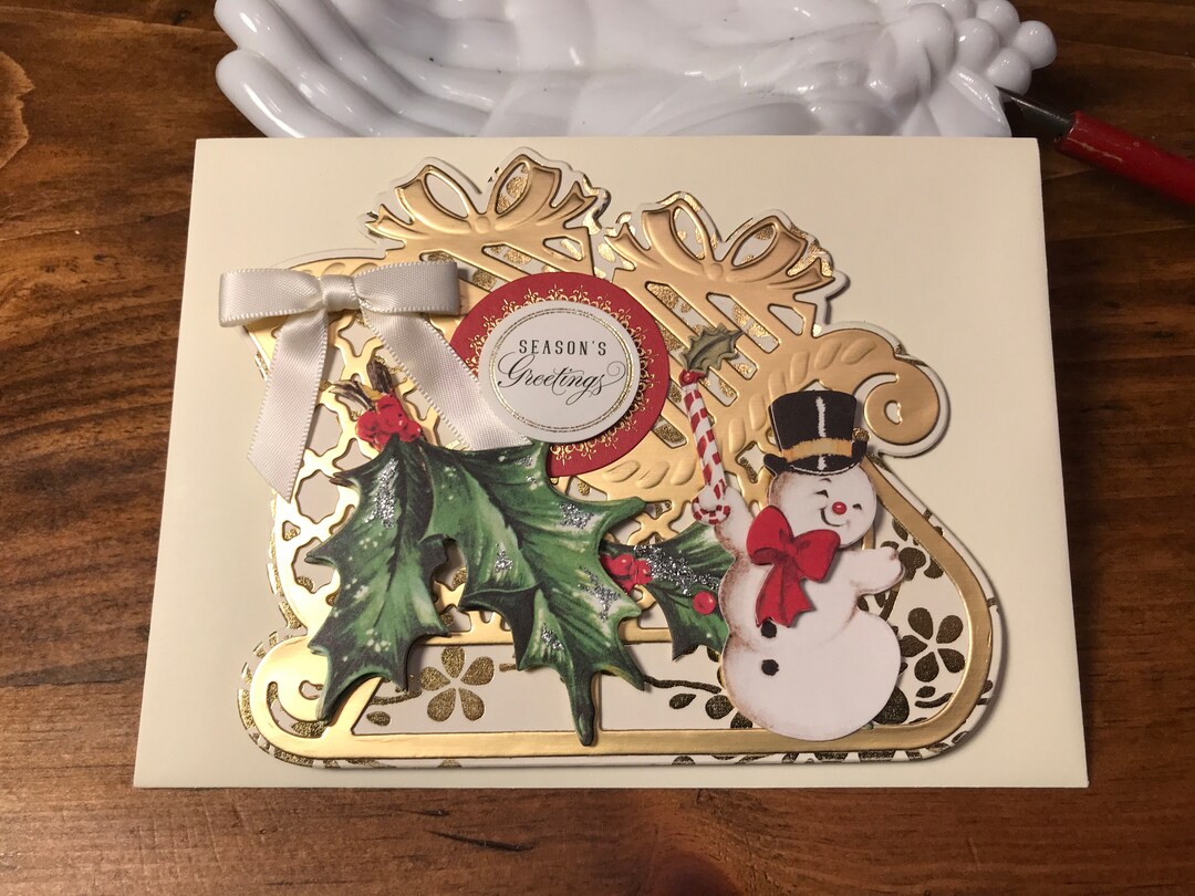 Antique Victorian Christmas Greeting Card With a Gift Card - Etsy