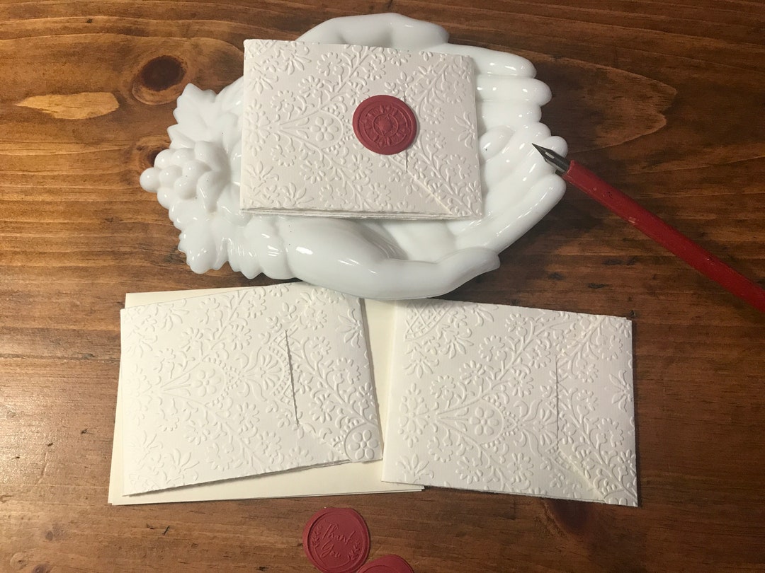 Set of 3 Victorian Style Paper Lace Folded Writing Letters With ...