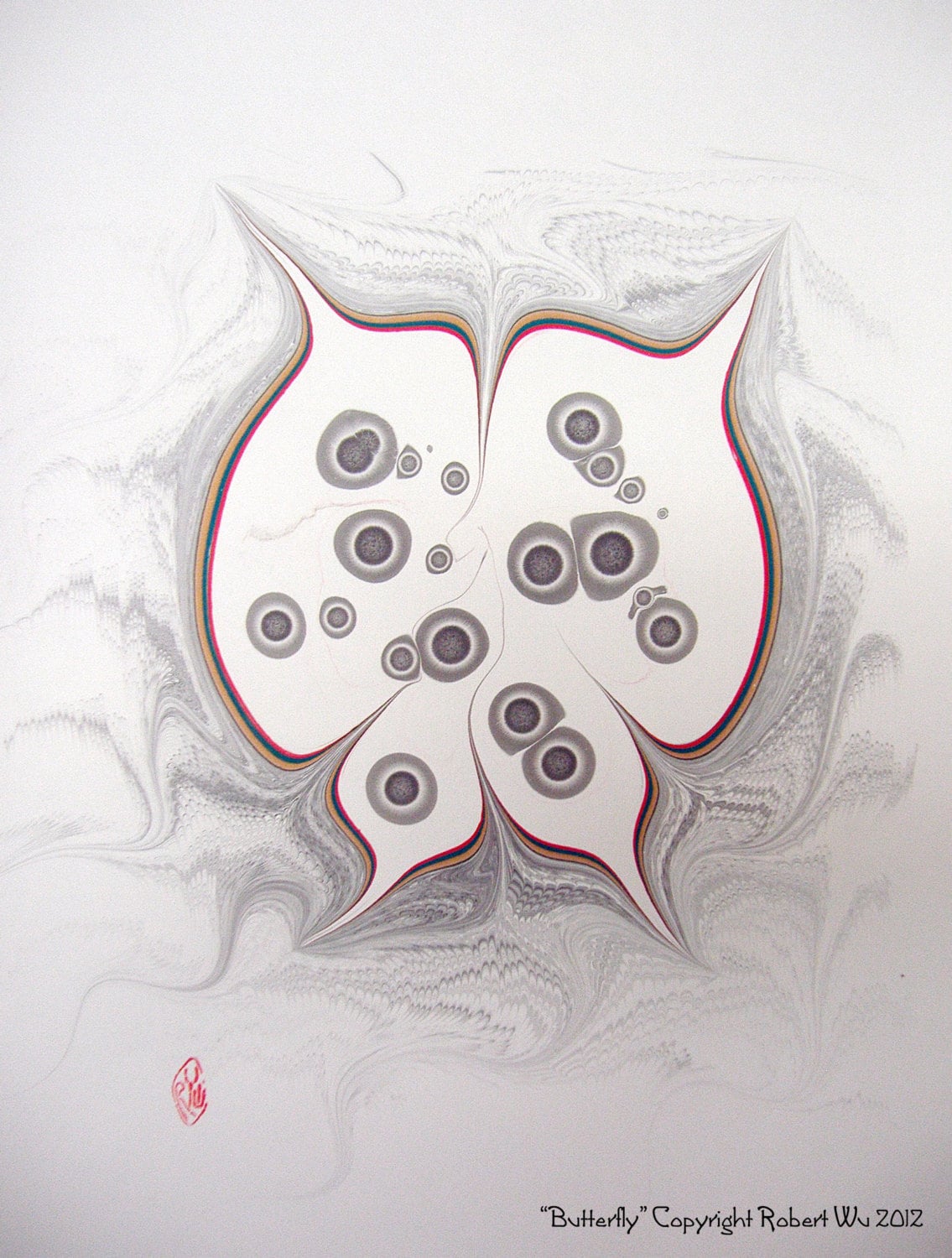 Butterfly - Original Marbling Art, Marbled Paper, the Original "marbled ...