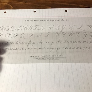 Reproduced Palmer Method of Business / Cursive Writing Alphabet ...