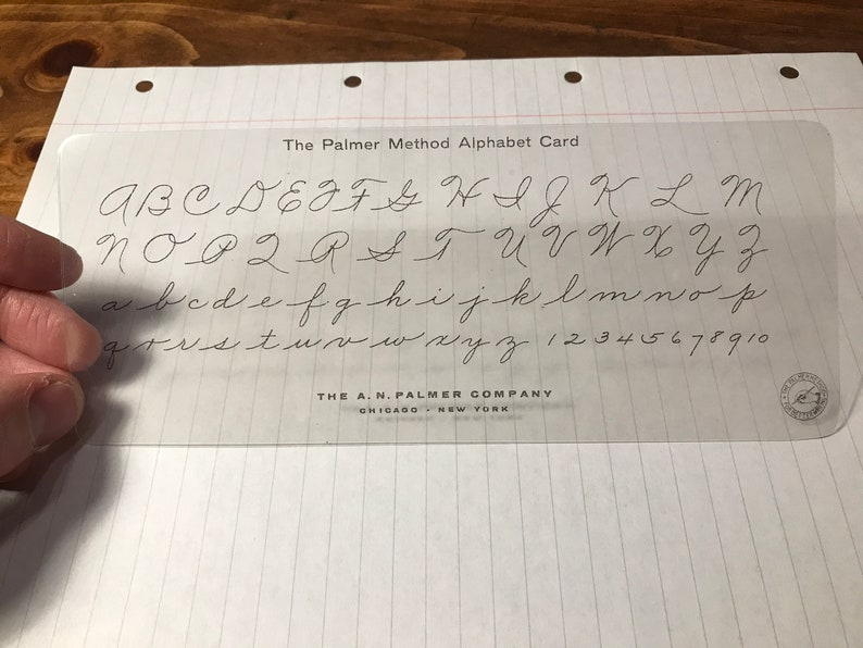 Reproduced Palmer Method of Cursive Hand Writing Alphabet Laminiated ...