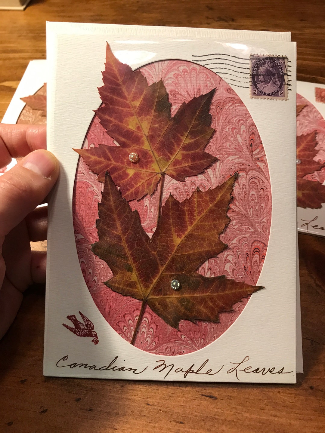 Genuine Canadian Maple Leaves Greeting Card - Etsy